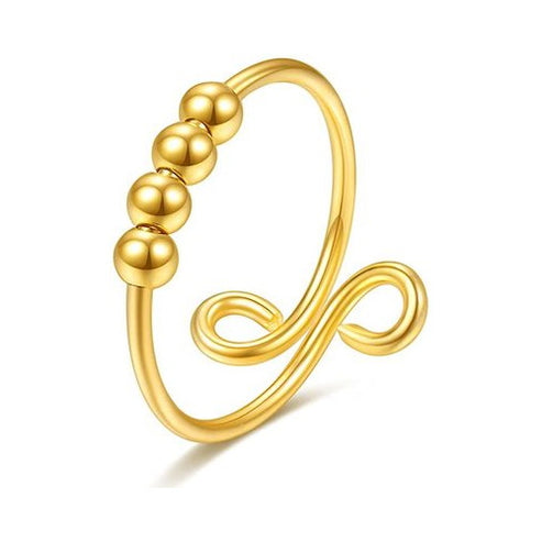 Adjustable Gold/Silver Plated Bead Spinner Ring – Autism Resources ...