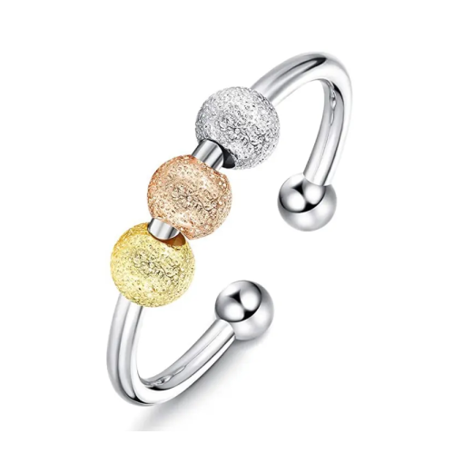 Adjustable Gold/Silver Plated Bead Spinner Ring – Autism Resources ...